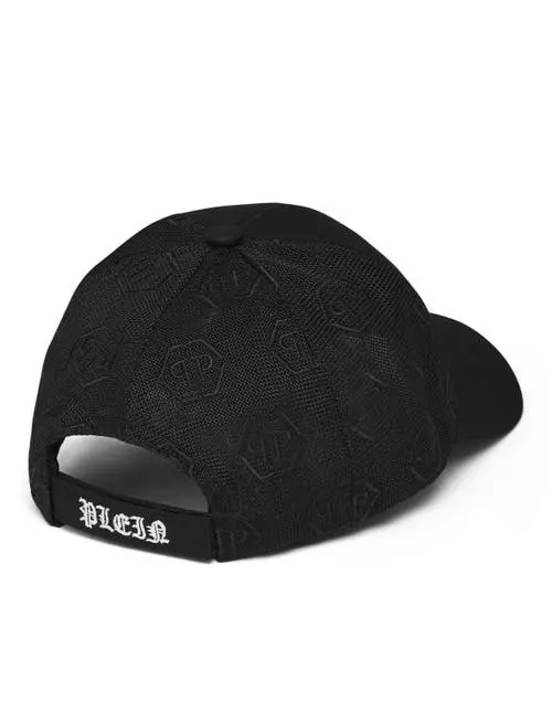 Philipp Plein Baseball Cap Hexagon Monogram - Black