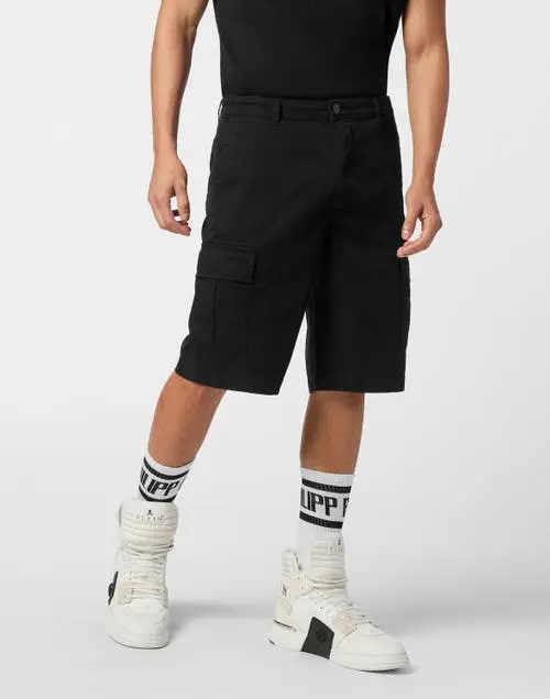 Philipp Plein Cargo Shorts - Black