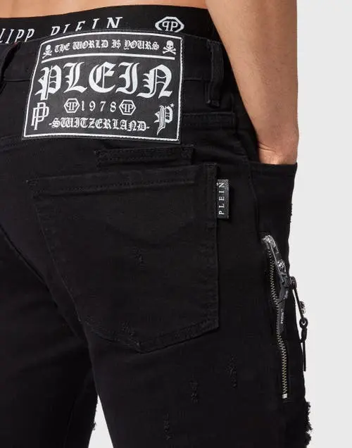 Philipp Plein Denim Trousers Super Straight Cut