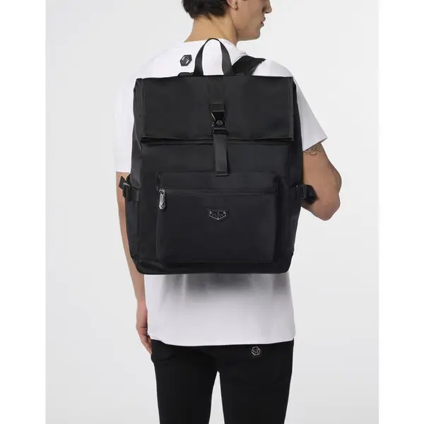 Philipp Plein Nylon Box Backpack - Black