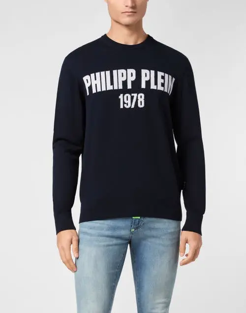 Philipp Plein 1978 Round Neck Pullover - Navy