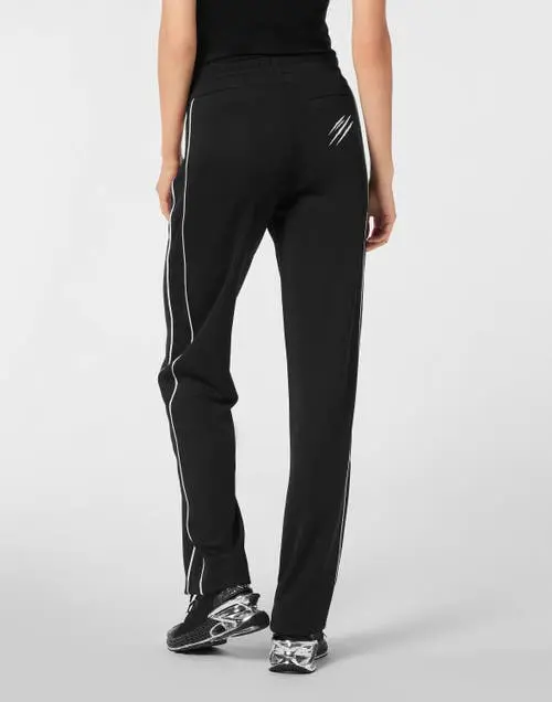 PLEIN SPORT Loose Fit Tracksuit Pants With Tiger Scratch Print