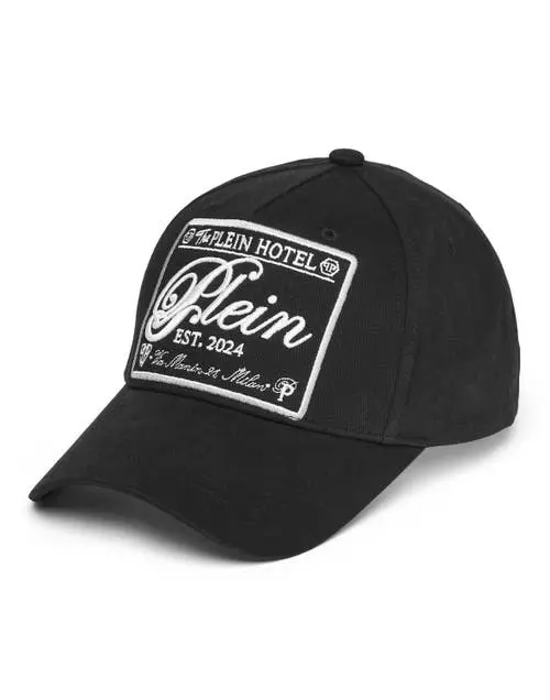 Philipp Plein Baseball Cap With Embroidered Logo - Black