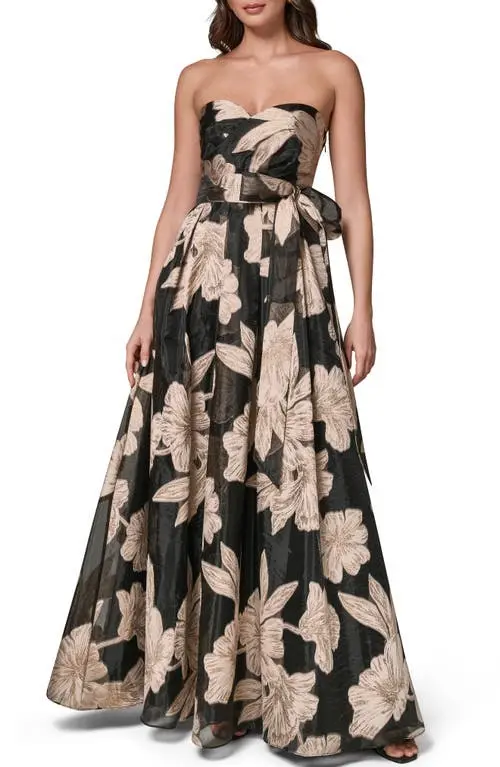 Donna Karan New York Strapless Floral Gown