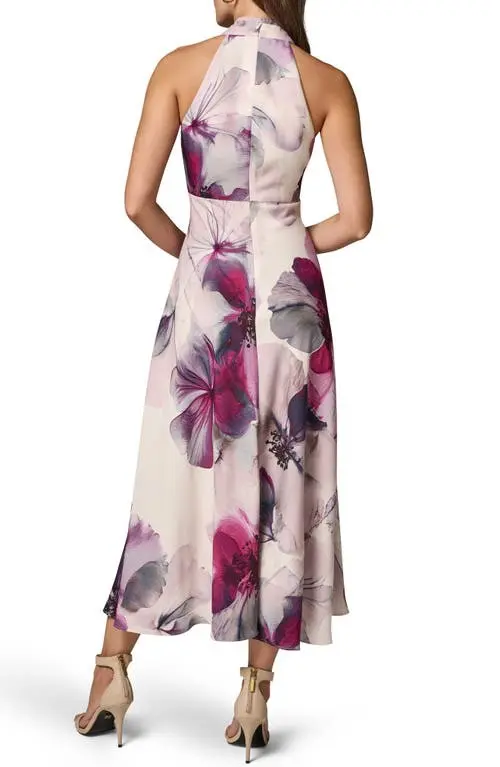 Donna Karan New York Floral Halter Midi Dress