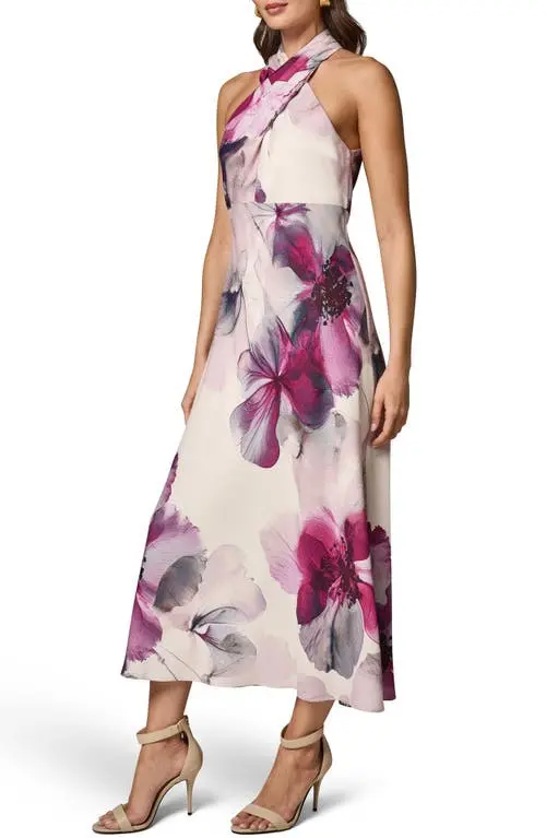 Donna Karan New York Floral Halter Midi Dress