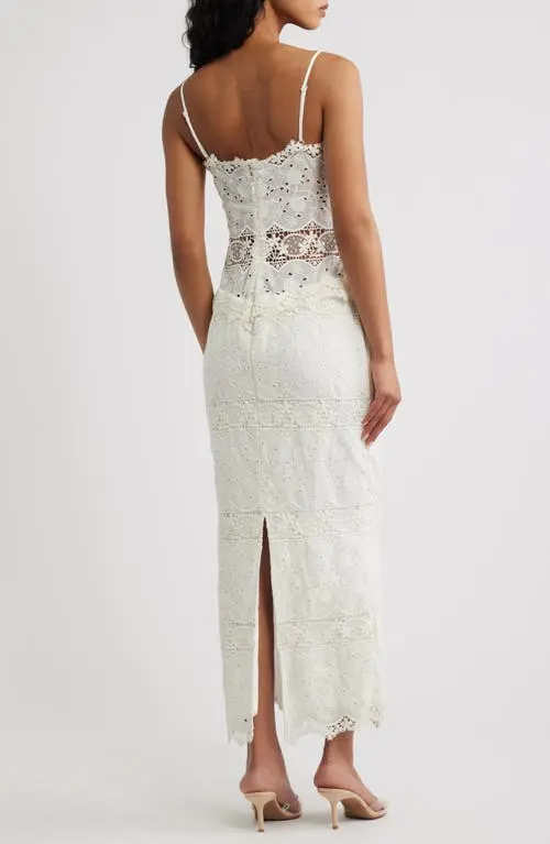 House Of Cb Serenella Broderie Anglaise Column Gown