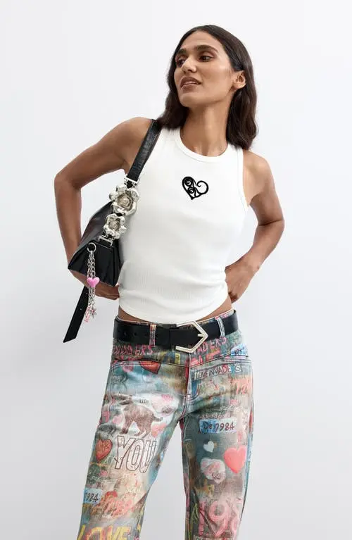 Desigual Graphic Flare Leg Jeans