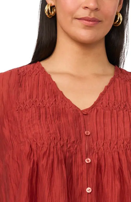 Vince Camuto Pleated Ruffle Top