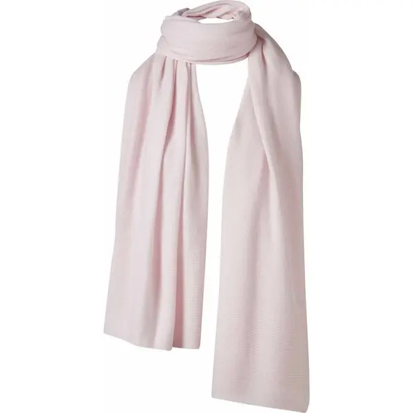 Kinross Cashmere Garter Trim Travel Wrap - Shell