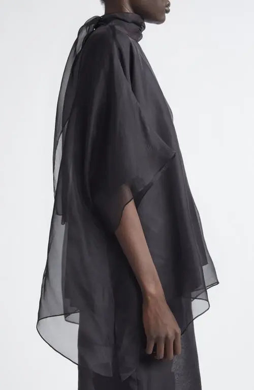 Brandon Maxwell Cali Silk Organza Top