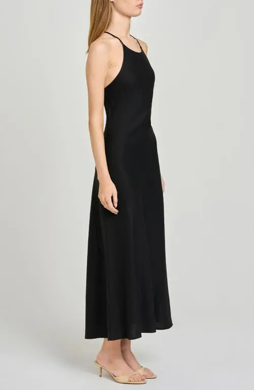 WAYF Lucienne Strappy Back Linen Blend Maxi Dress