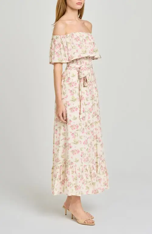 WAYF Indie Floral Off-the-shoulder Maxi Dress