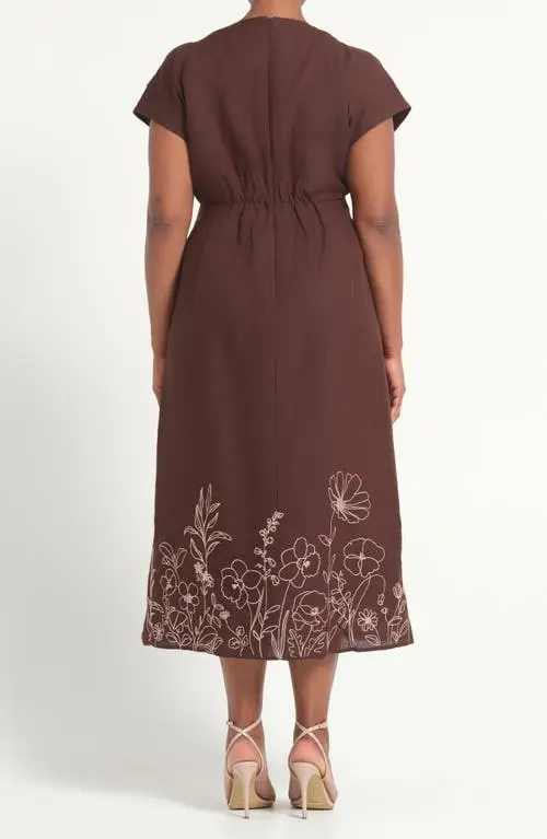 ESTELLE Emery Print Linen Blend Maxi Dress