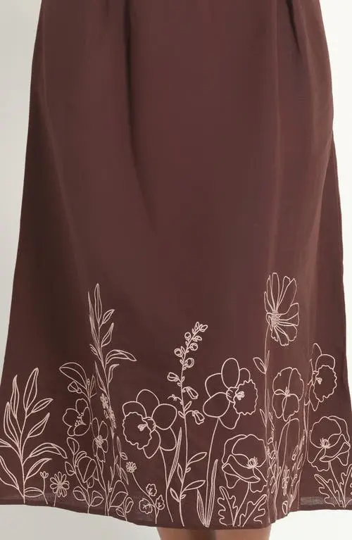 ESTELLE Emery Print Linen Blend Maxi Dress