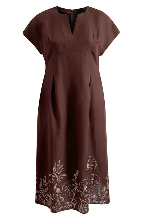 ESTELLE Emery Print Linen Blend Maxi Dress