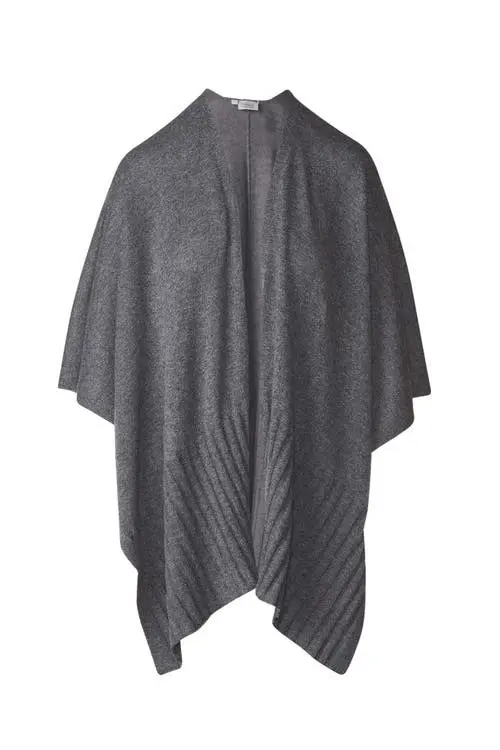 Kinross Cashmere Ruana Wrap - Flannel