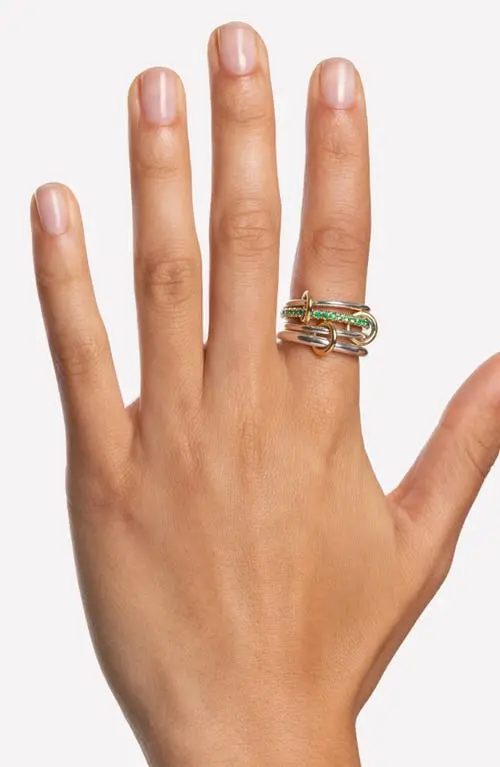 SPINELLI KILCOLLIN Nimbus Two-tone Linked Emerald Rings