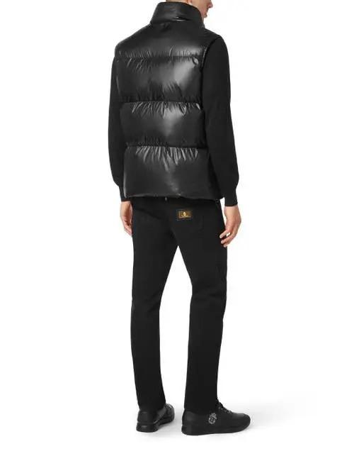 BILLIONAIRE Short Puffer Vest - Black