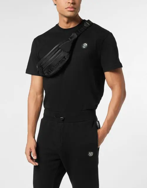 PLEIN SPORT Technical Fabric Fanny Pack With Logo Detail - Black