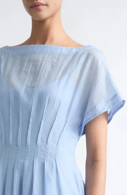 Lela Rose Textured Gauze Midi Dress
