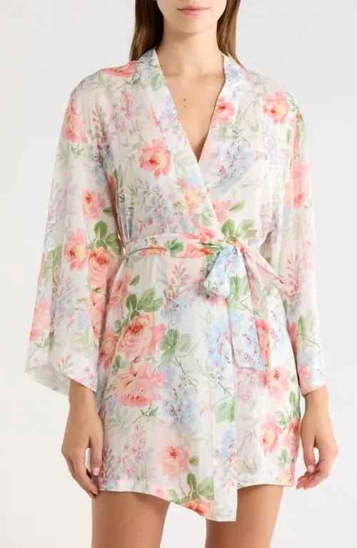 ETAM Orchidee Deshabille Lace Trim Robe - Ecru