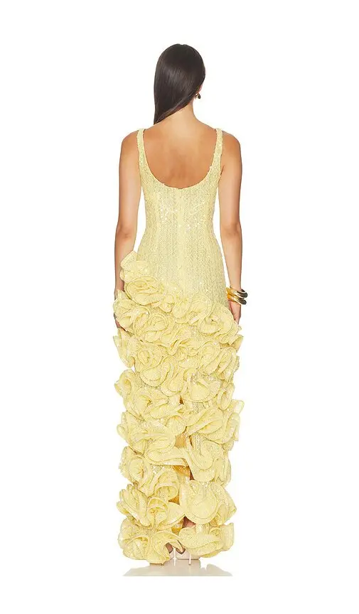 PatBO Crochet Ruffle Midi Dress