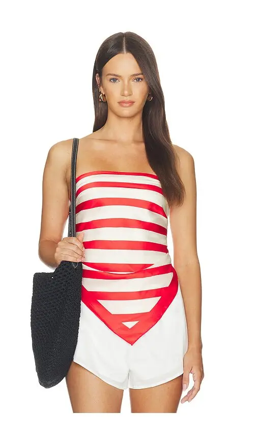 SNDYS. Stripe Wrap Top
