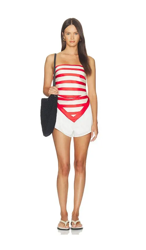 SNDYS. Stripe Wrap Top
