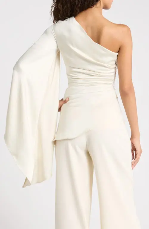 House Of Cb Nicolette Satin One Sleeve Top
