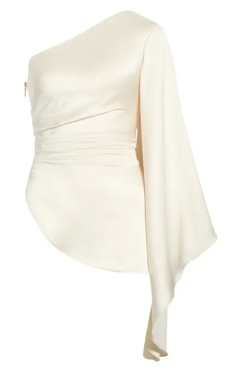 House Of Cb Nicolette Satin One Sleeve Top