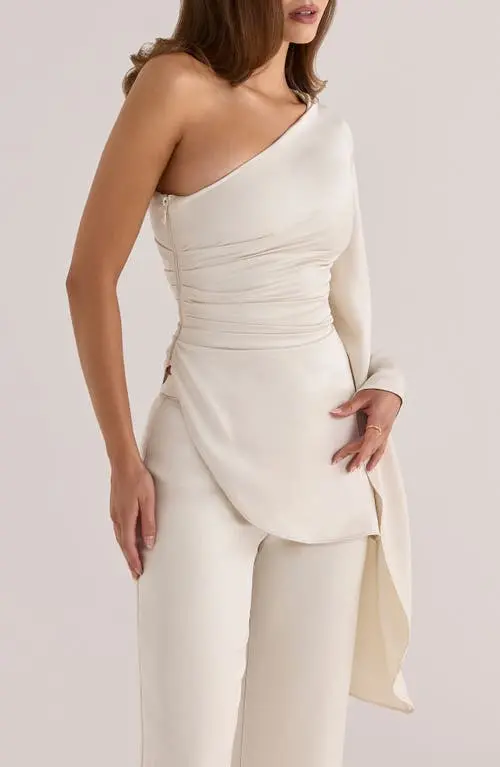 House Of Cb Nicolette Satin One Sleeve Top