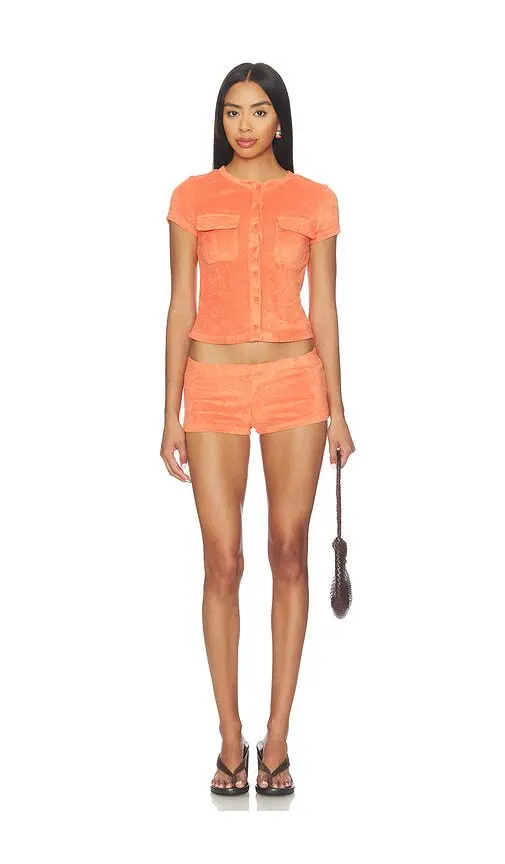 Superdown Terry Jersey Two-piece Set - Orange