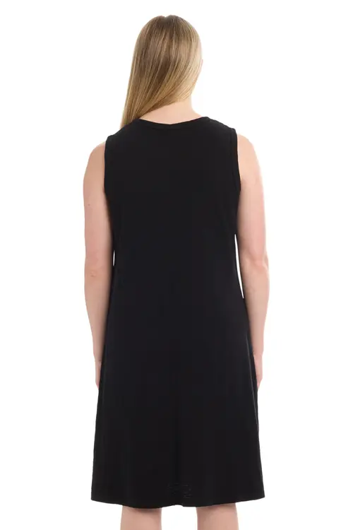 Wilt Sleeveless Lace Yoke Knee-length Dress - Black