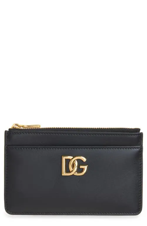 Dolce & Gabbana Dg Logo Leather Coin Purse - 80999 Nero