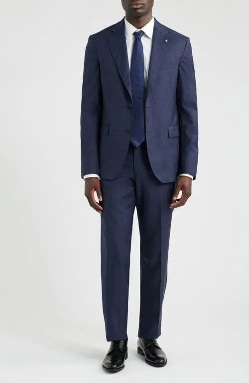 JACK VICTOR 250th Capsule Mason Regular Fit Navy Effect Wool Suit - Denim