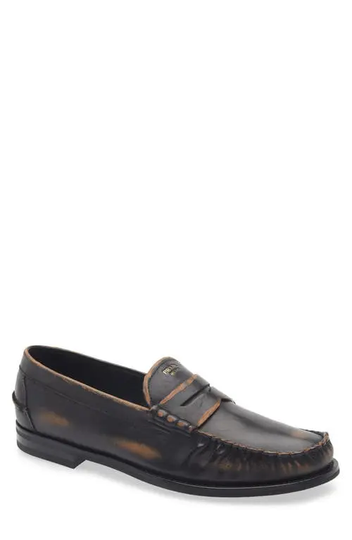 Prada Antiqued Leather Loafer