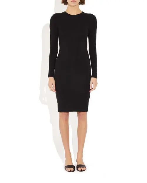 THE PARK Carine Long Sleeve Midi Dress - Black