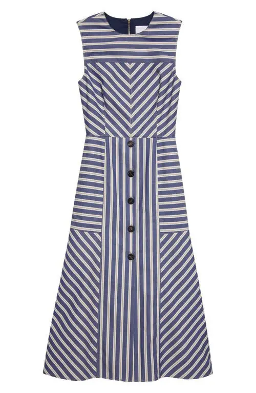 Carolina Herrera Stripe A-line Cotton Midi Dress