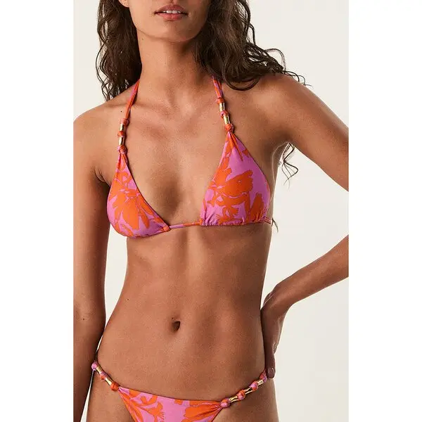 VIX PAULA HERMANNY Triangle Bikini Top With Knotted Hardware Detail - Multi