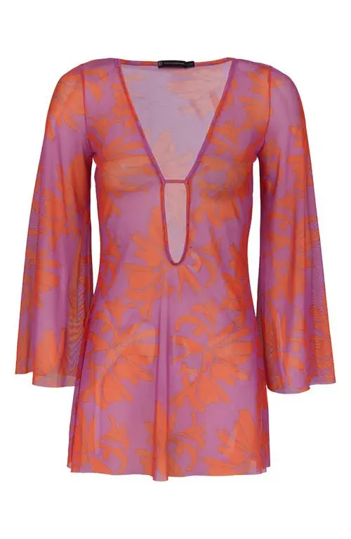 VIX PAULA HERMANNY Lidi Long Sleeve Cover-up Minidress - Multi