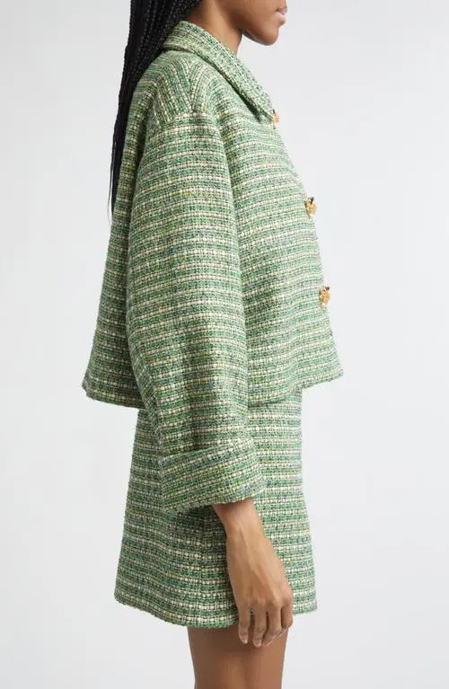 Carolina Herrera Metallic Tweed Crop Jacket