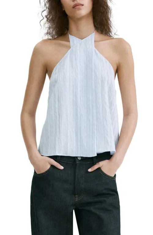 Mango Stripe Crossover Halter Top