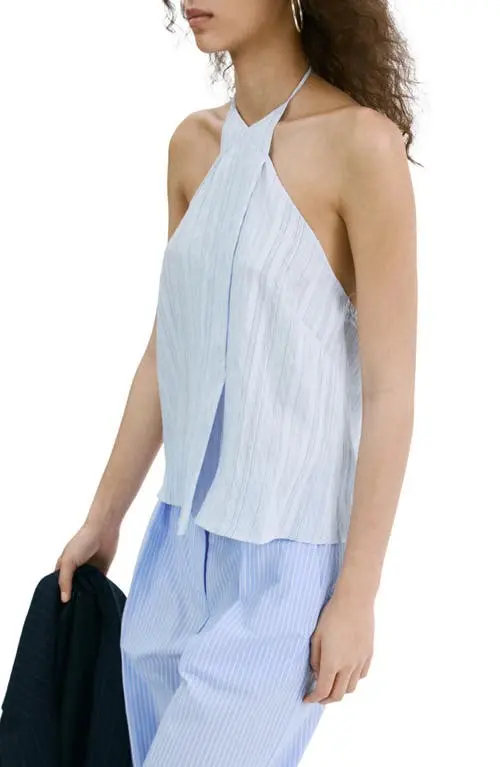 Mango Stripe Crossover Halter Top