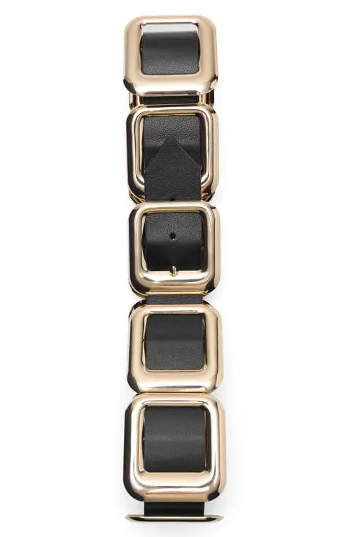Mango Square Hardware Leather Belt