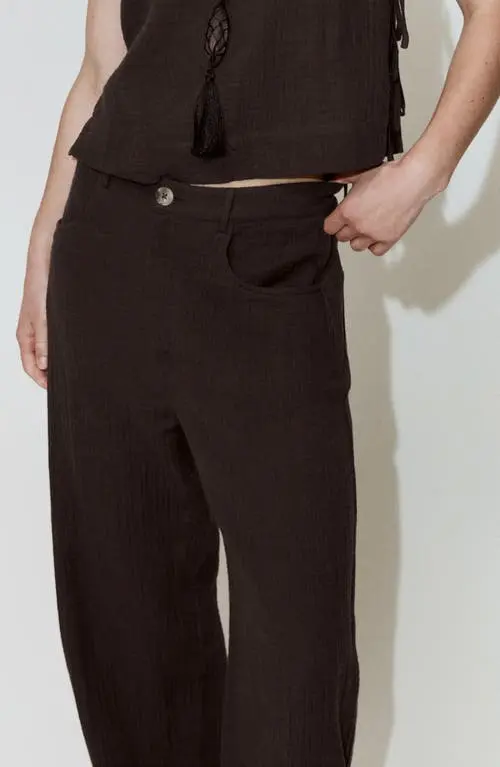 Mango Crinkled Cotton Balloon Pants