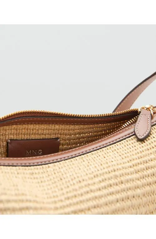 Mango Textured Woven Shoulder Bag