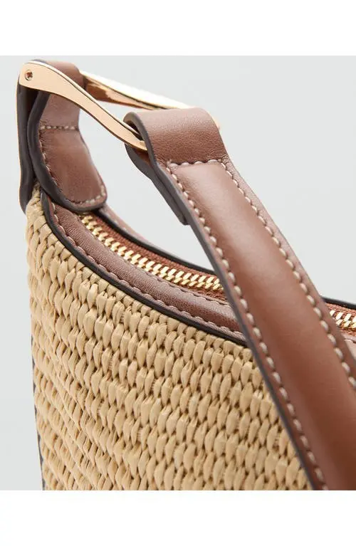 Mango Textured Woven Shoulder Bag