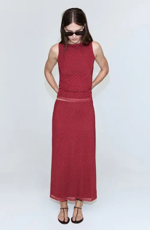Mango Polka Dot Tulle Maxi Skirt