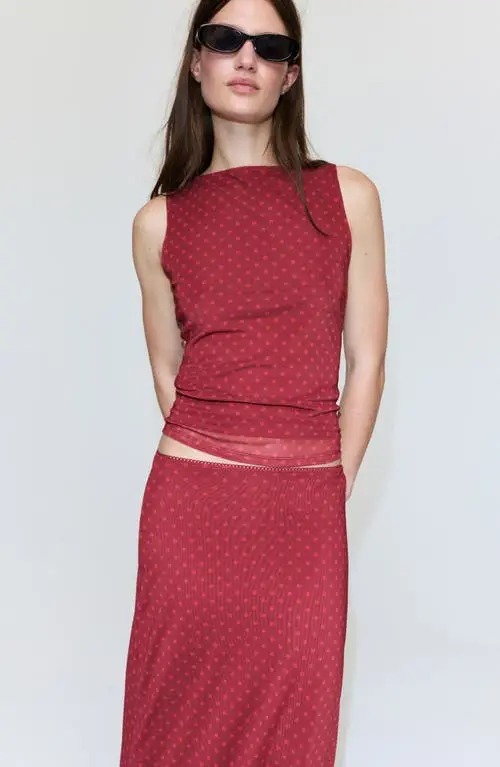 Mango Polka Dot Tulle Maxi Skirt